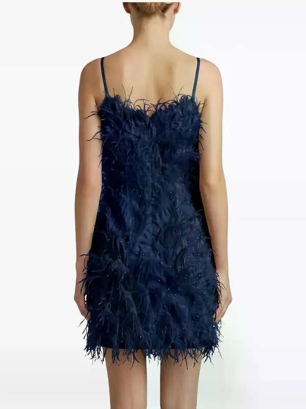 Pinko Feather-trim Sequin Embellished Dress