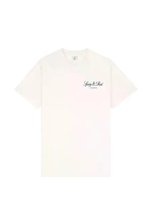 SPORTY & RICH Logo Print Cotton T-shirt - White