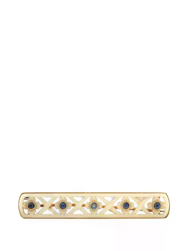 LB EXCLUSIVE Sapphire Bar Brooch - Gold