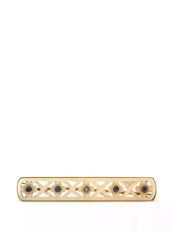 LB EXCLUSIVE Sapphire Bar Brooch - Gold