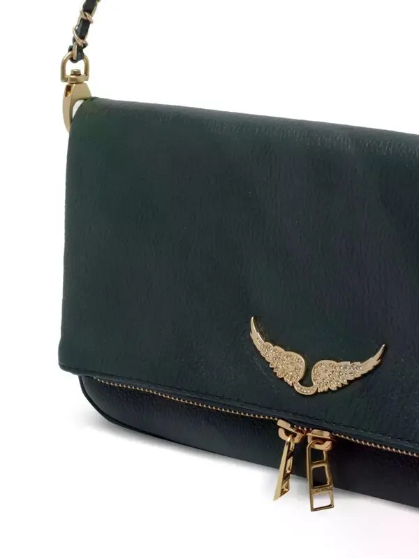 Zadig&Voltaire Rock Clutch With Embellished Wings And Metal Chain Strap
