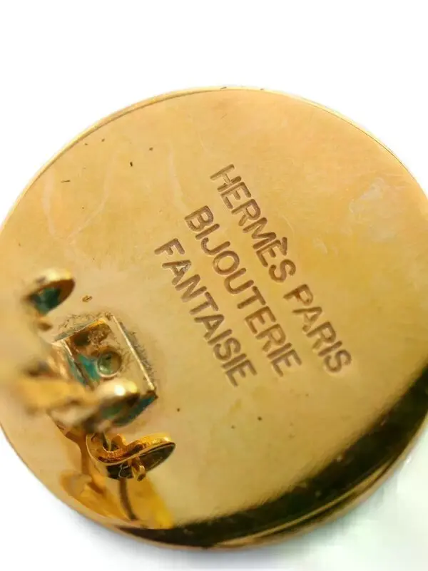 Hermès Tone Engraved Logo Clip-on Earrings
