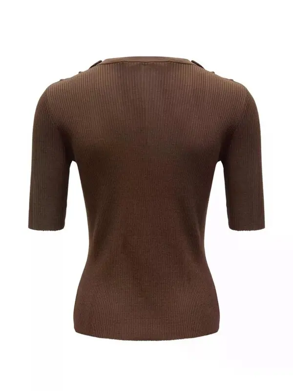 Max Mara Ribbed-knit Button-detail Sweater