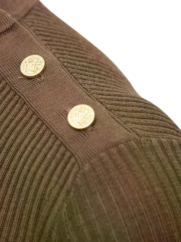 Max Mara Ribbed-knit Button-detail Sweater