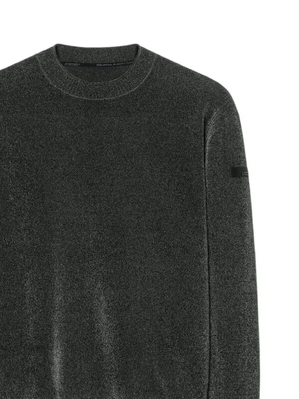 RRD Crew Neck Sweater With Ribbed Trim - Green