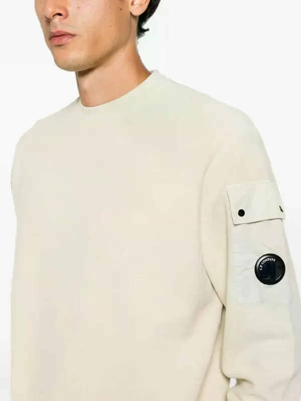 C.P. COMPANY Lens-detail Sleeve-pocket Sweatshirt - Neutrals