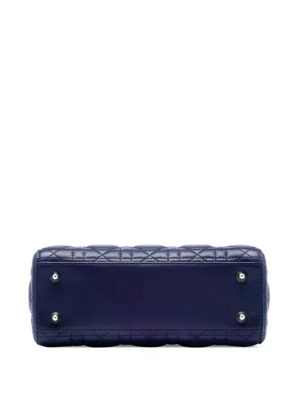 Dior Small Lambskin Cannage Lady Satchel - Blue