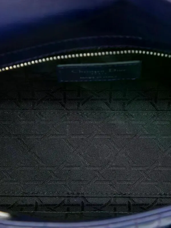 Dior Small Lambskin Cannage Lady Satchel - Blue