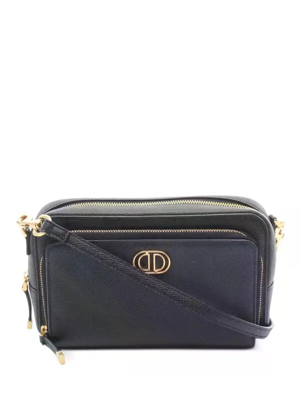 Dior 2010s Caro Double Pouch Shoulder Bag - Black