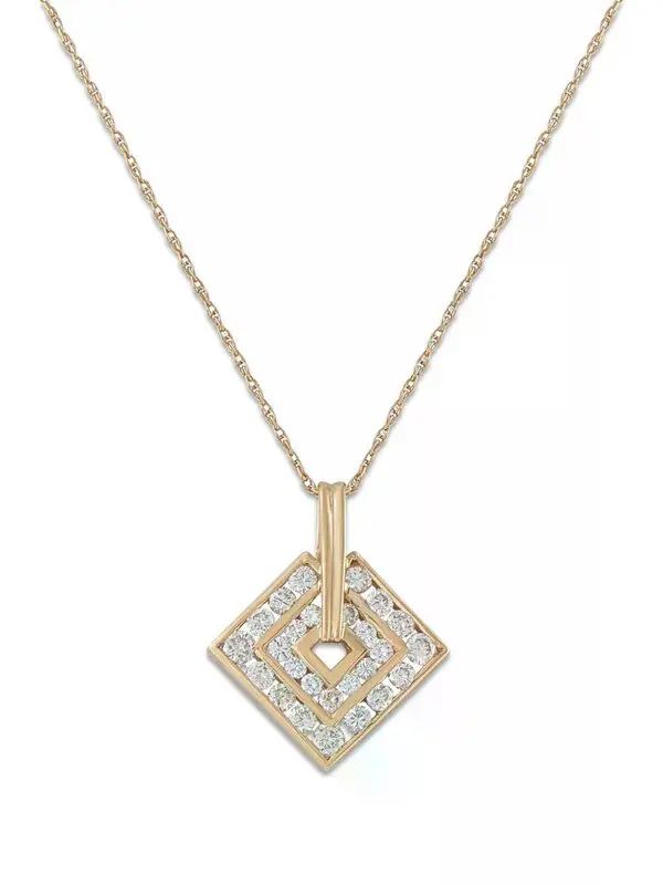 LB EXCLUSIVE 14k Yellow Diamond Geometric Pendant Necklace - Gold
