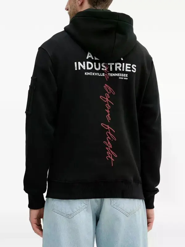 Alpha Industries Logo-print Zip-pocket Hoodie