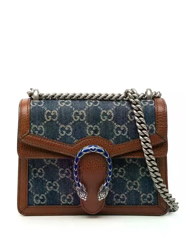 Gucci Gg Denim Dionysus Crossbody Bag - Blue