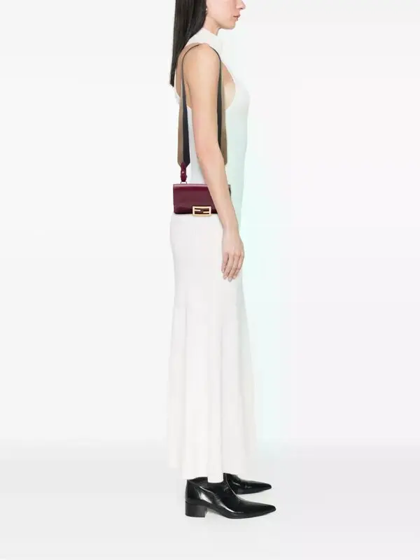 Fendi Mini Leather Flat Baguette Crossbody Bag