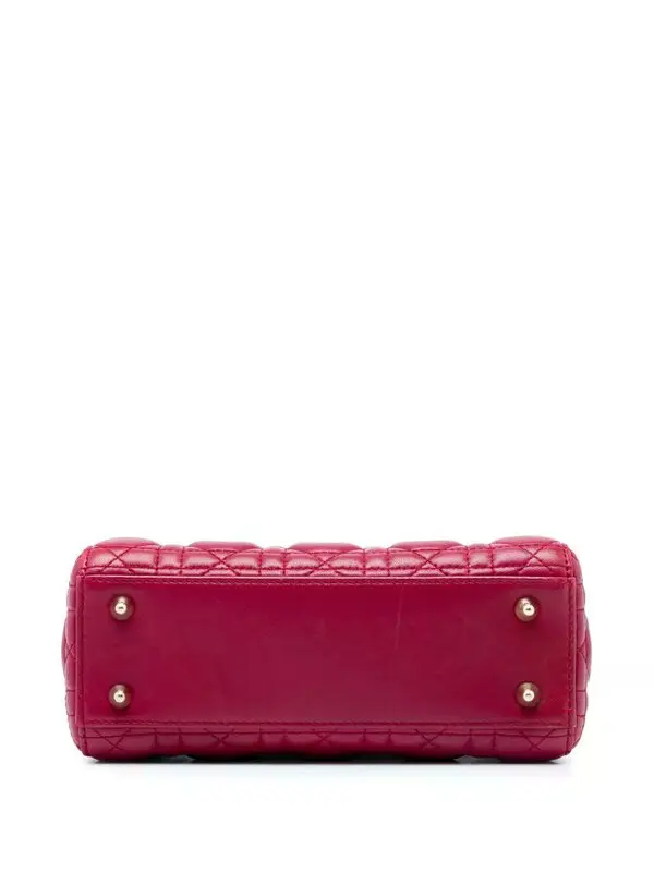 Dior Lambskin Cannage Lady Satchel - Red