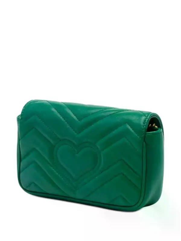Gucci Matelasse Calfskin Flap Crossbody Bag - Green