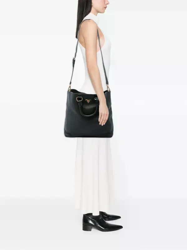 Prada Vitello Daino Convertible Tote Satchel - Green