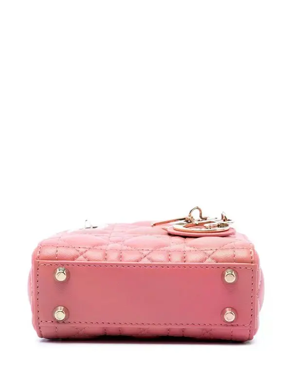Dior Micro Lambskin Cannage Lady Satchel - Pink