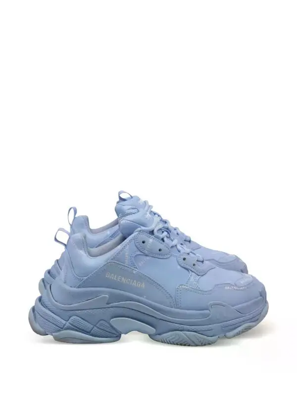 Balenciaga Triple S Logo Print Sneakers - Blue