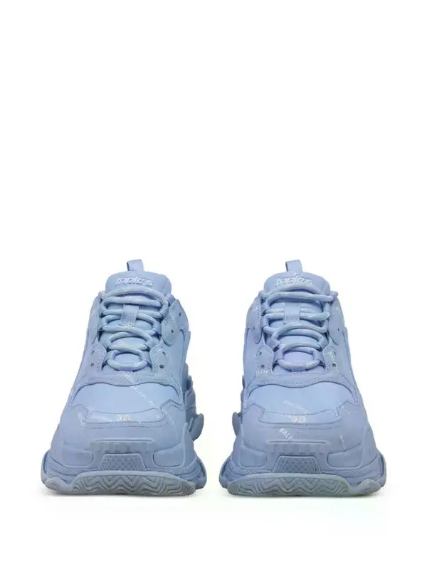 Balenciaga Triple S Logo Print Sneakers - Blue