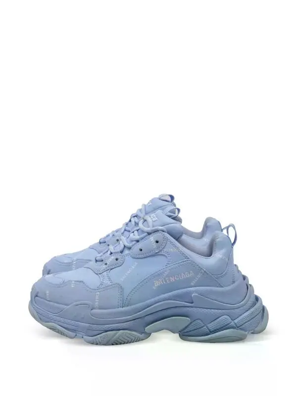 Balenciaga Triple S Logo Print Sneakers - Blue