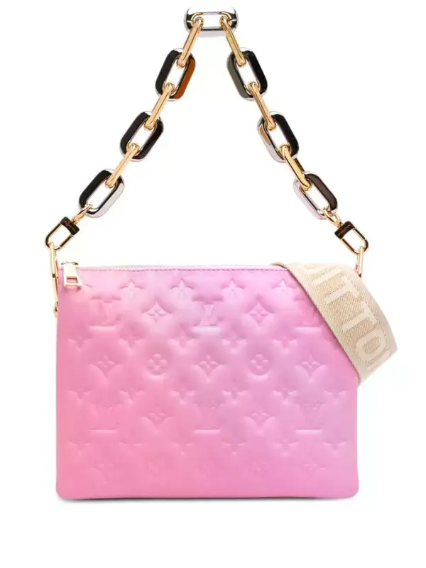 LOUIS VUITTON Monogram Embossed Puffy Lambskin Coussin Pm Satchel