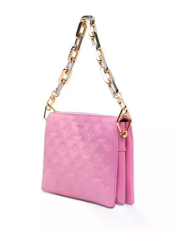 LOUIS VUITTON Monogram Embossed Puffy Lambskin Coussin Pm Satchel