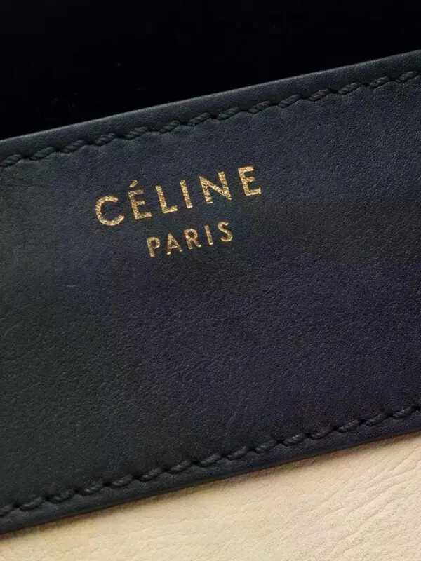 Celine 2010 Mini Bicolor Leather Luggage Tote Bag