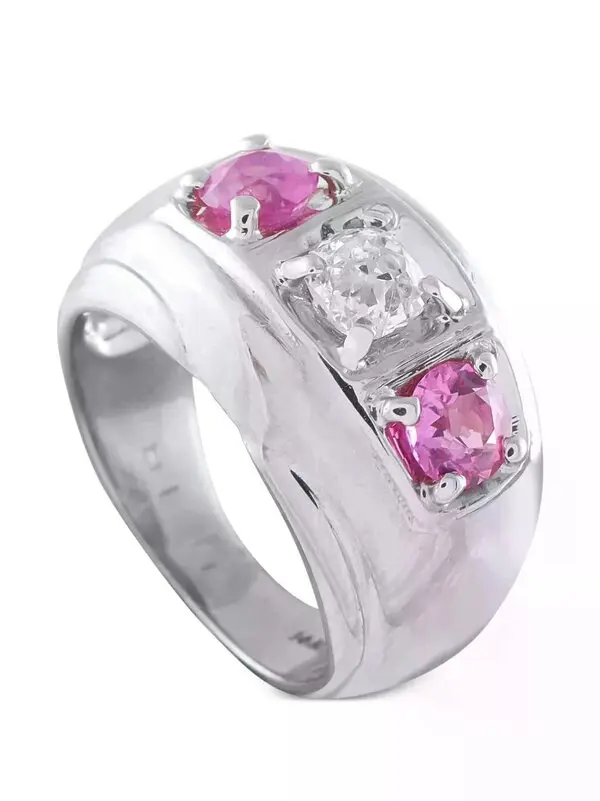 LB EXCLUSIVE Sapphire And Diamond Ring In 14k White Gold - Silver