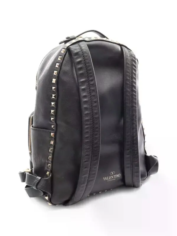 Valentino Garavani Leather Rockstud Backpack - Black