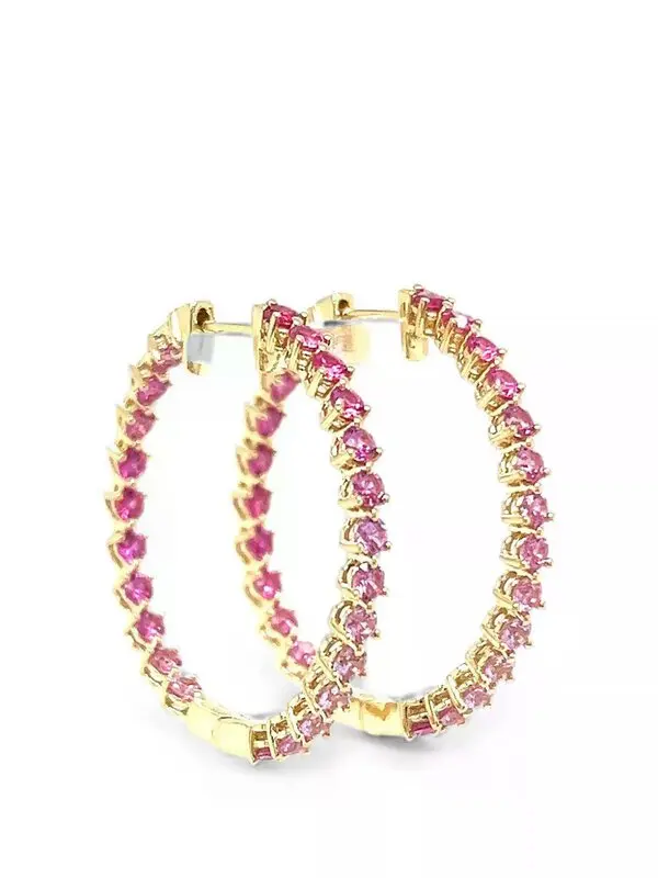 LISA NIK Rainbow Sapphire Hoop Earrings