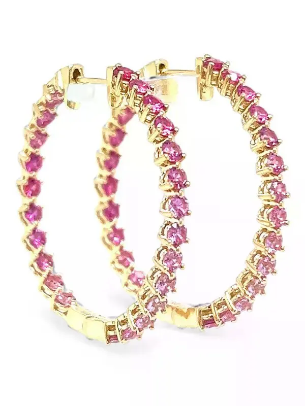 LISA NIK Rainbow Sapphire Hoop Earrings