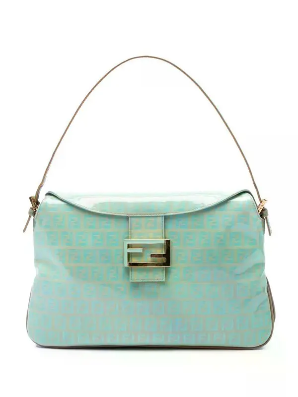 Fendi 2001 Zucchino Crystal Double Flap Shoulder Bag