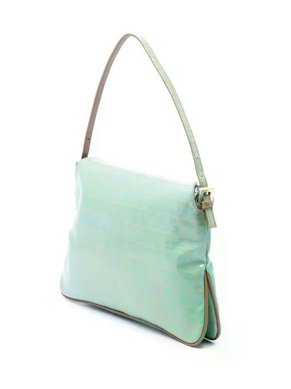 Fendi 2001 Zucchino Crystal Double Flap Shoulder Bag