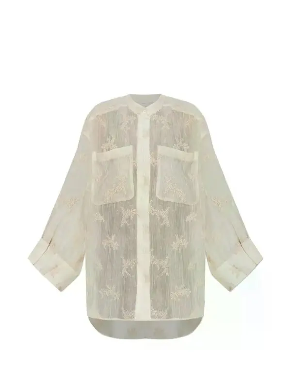 Munthe Embroidered Sheer Shirt