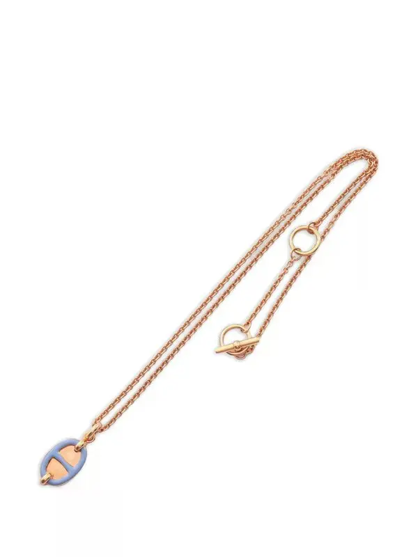 Hermès Rose Gold-tone Chain D'ancre Necklace - Pink
