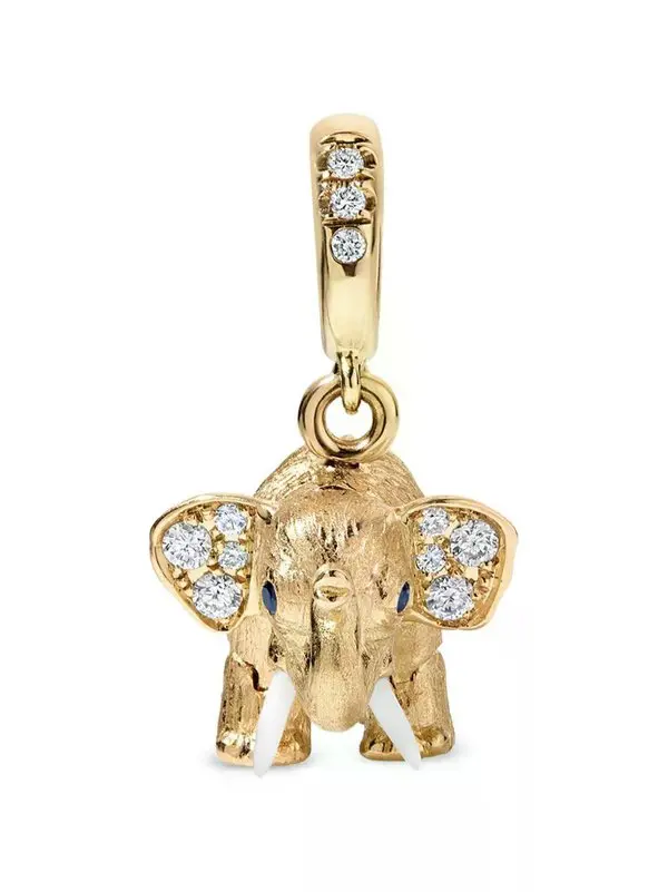 EDEN PRESLEY Ellie Elephant Diamond And Agate Pendant - Gold