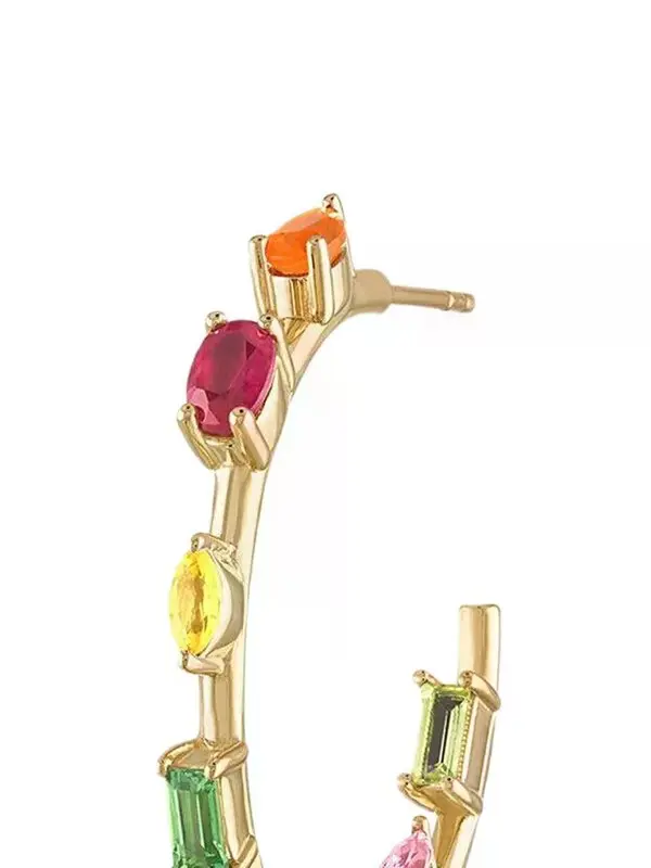 EDEN PRESLEY Mini Goddess Multi-stone Hoop Earrings