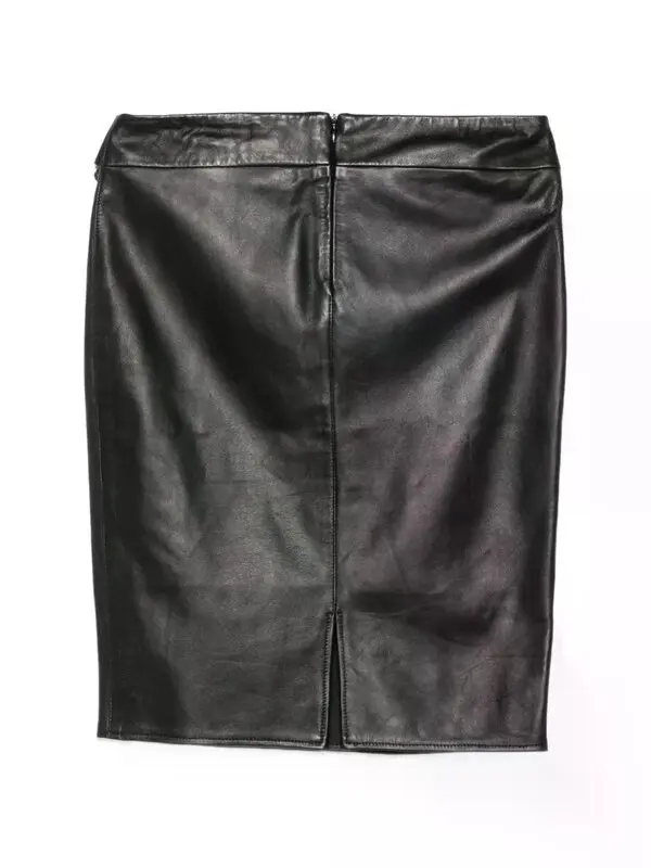 Dolce & Gabbana 2000s Belted Leather Skirt