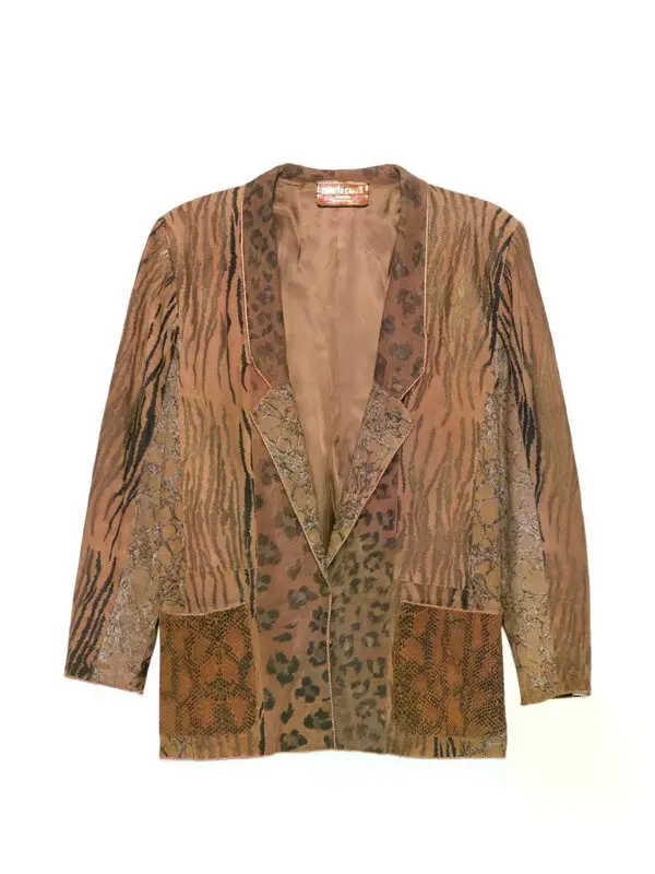 Roberto Cavalli 1980s Animal-print Patchwork Blazer