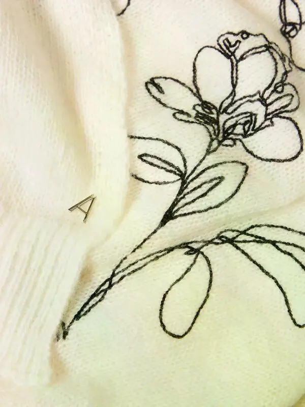 TWINSET Knitted Scarf With Floral Embroidery
