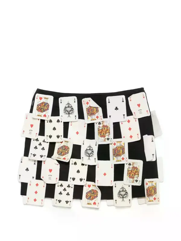 Moschino Playing Card Applique Mini Skirt - Black