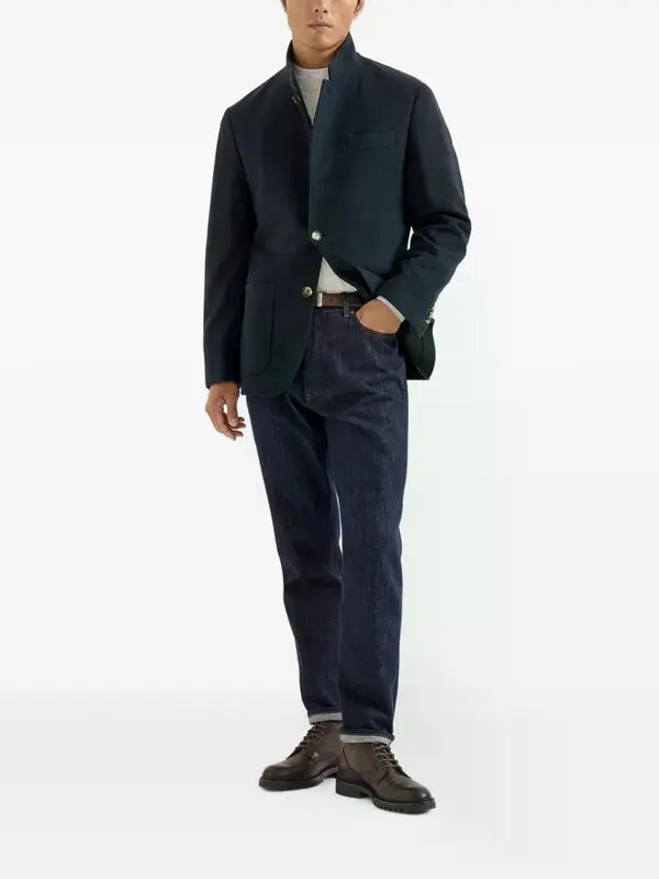 Brunello Cucinelli Cashmere Button-up Jacket - Blue