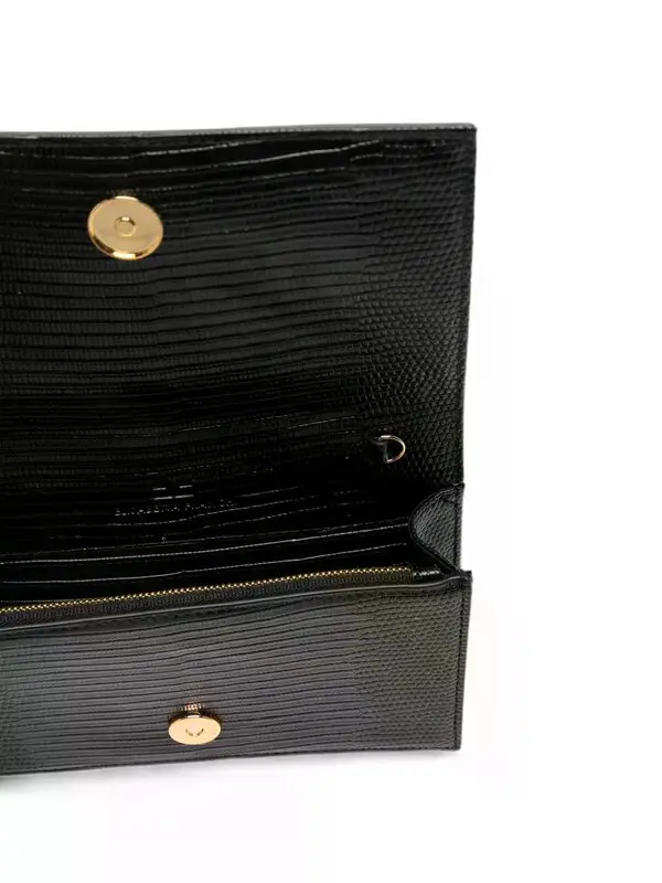 Elisabetta Franchi Lizard-effect Logo-plaque Mini Crossbody Bag