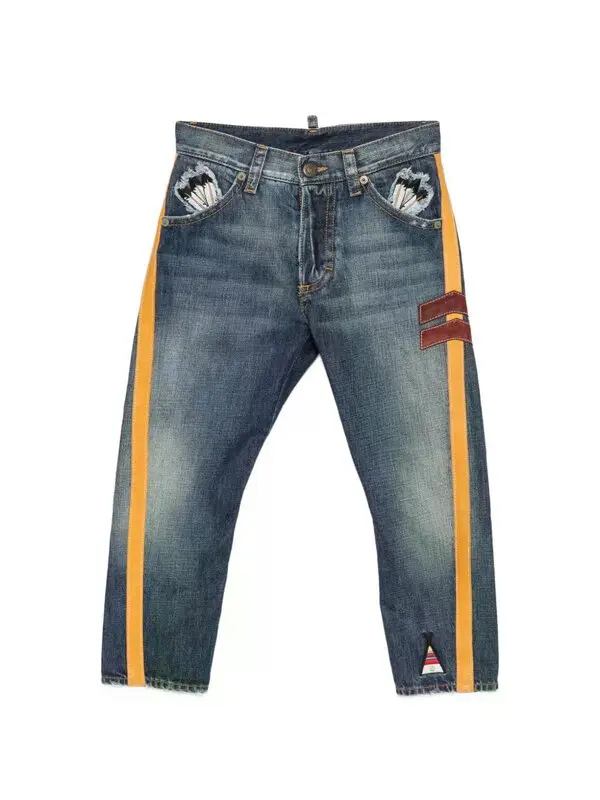 Dsquared2 Cropped Jeans With Side Stripe Detail