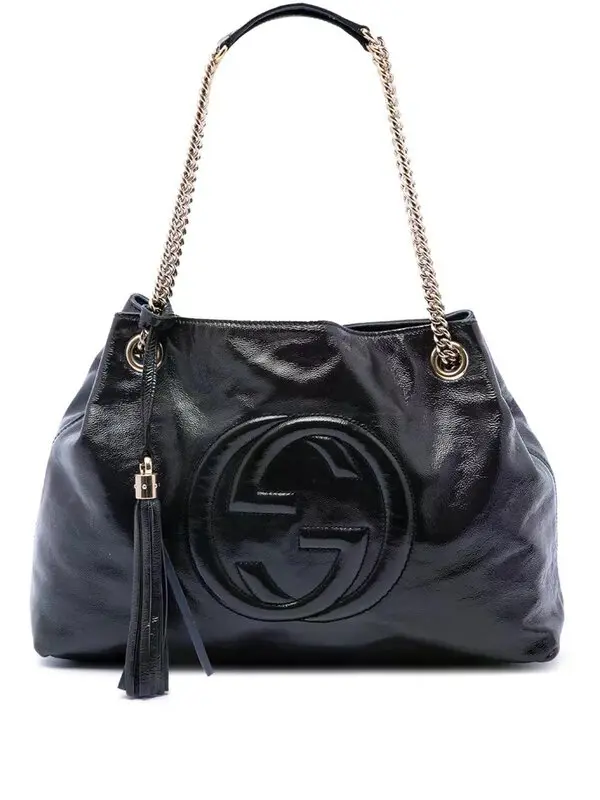 Gucci 2016-2026 Medium Patent Soho Chain Tote Bag