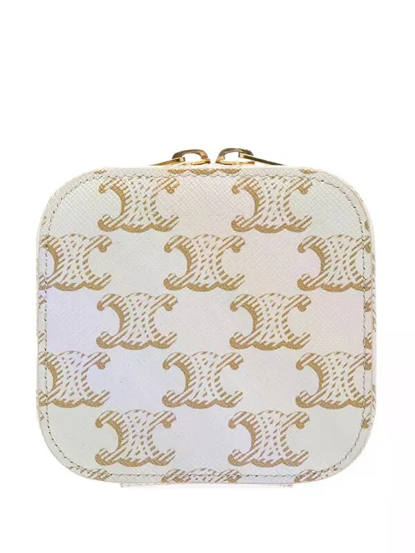 Celine 2023 Mini Triomphe Coated Canvas Vanity Case Satchel