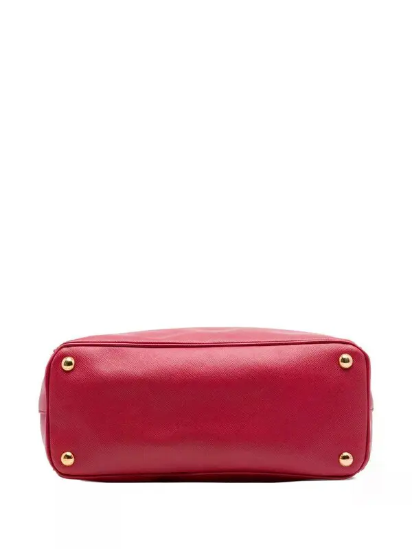 Prada Saffiano Lux Galleria Double Zip Satchel - Red