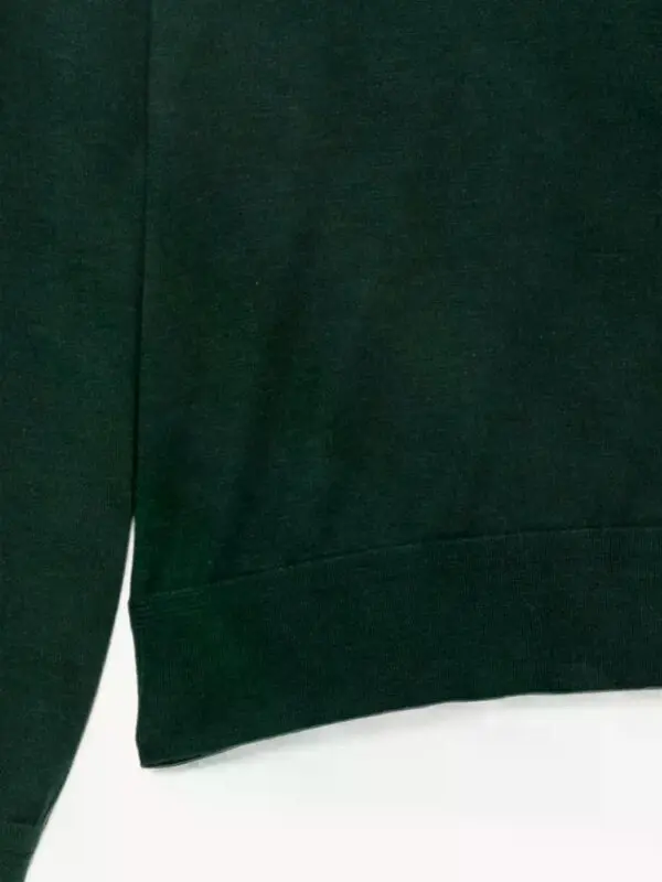 TOM FORD Crew Neck Long Sleeve Fine Knit Sweater - Green