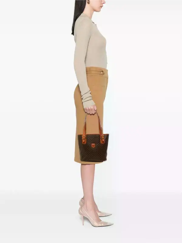 Celine 1995 Macadam Coated Canvas Tote Bag