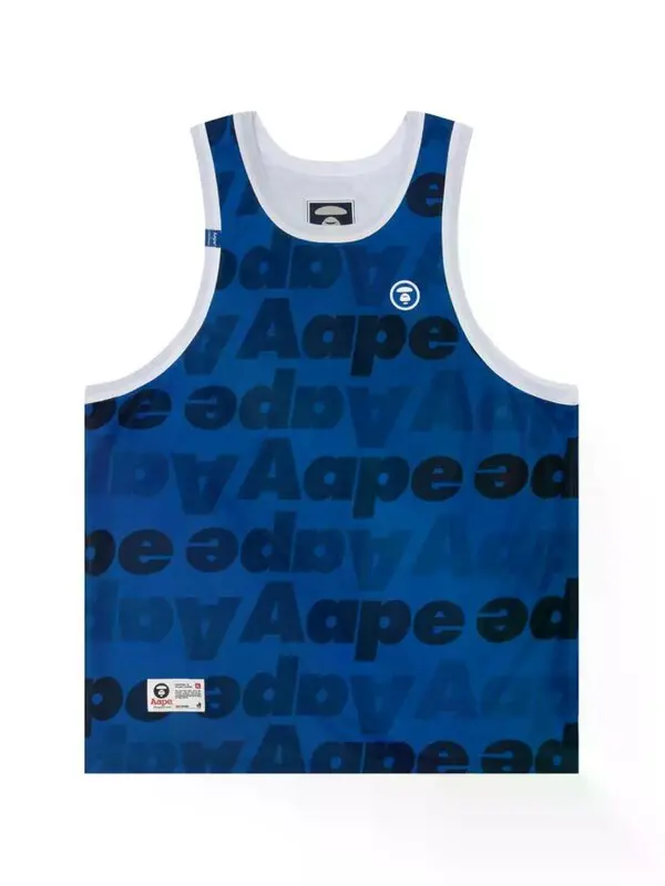 AAPE BY *A BATHING APE Moonface Reversible Basketball Tank Top - White